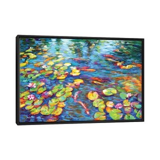 iCanvas "Koi Fish and Water Lilies" by Leon Devenice Framed Canvas Print - Bed Bath & Beyond ...